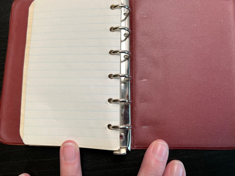 Small Vintage 6-ring Burgundy Vinyl Binder With Paper Small Junk ...