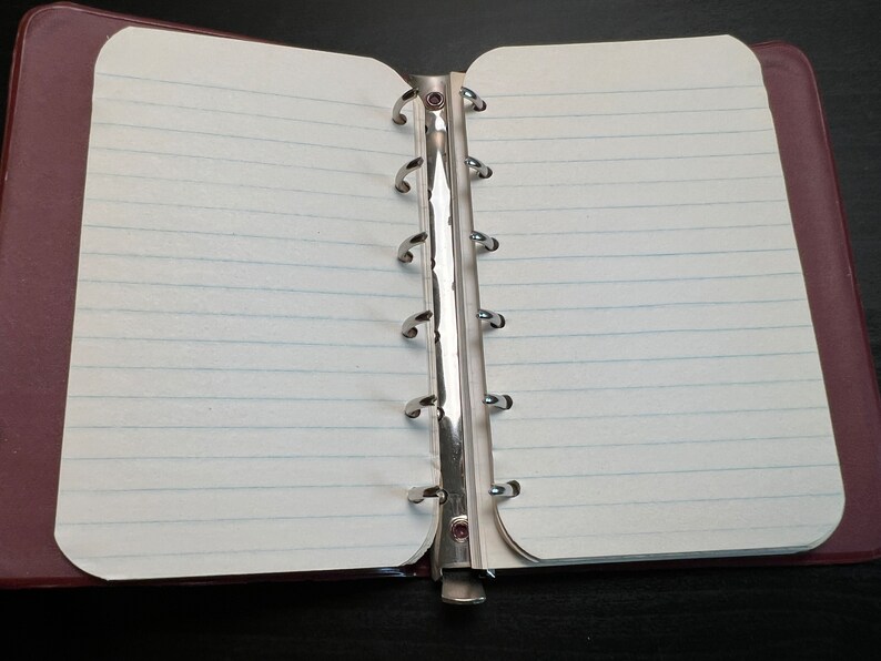 Small Vintage 6-ring Burgundy Vinyl Binder With Paper Small Junk ...