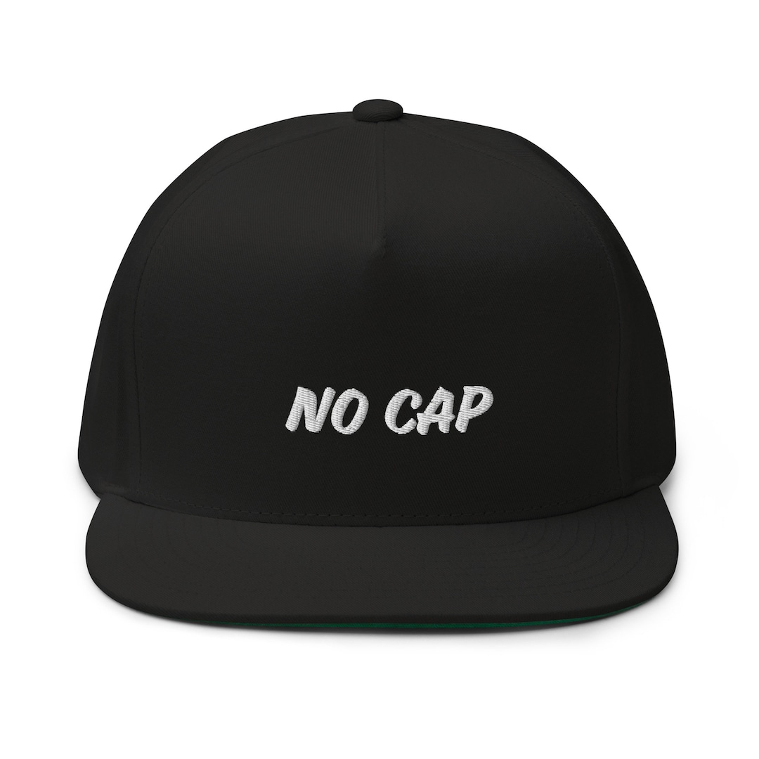 No Cap' Flat Bill Cap (black and Red) - Etsy