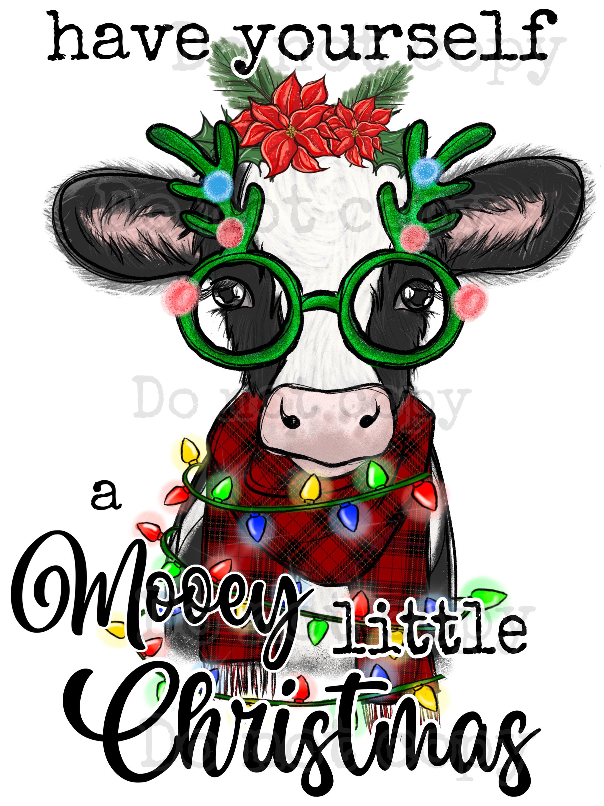 Have Yourself a Mooey Little Christmas High Resolution Png Digital ...