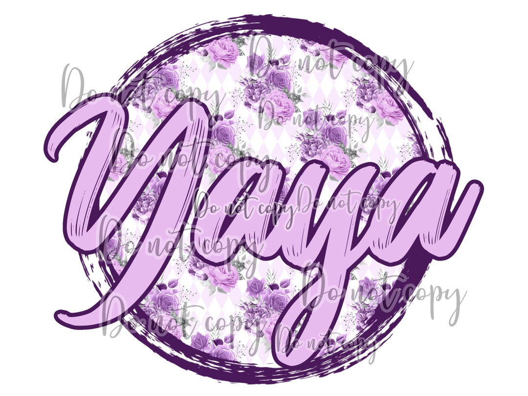 Yaya Personalized Purple Floral Brushed Circle Flowers Bouquet High ...