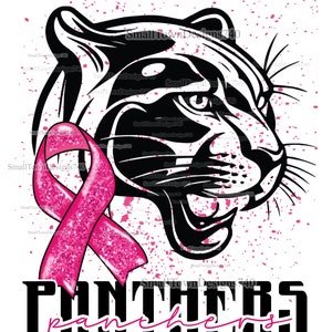 Panthers School Mascot Breast Cancer Awareness High Resolution PNG ...
