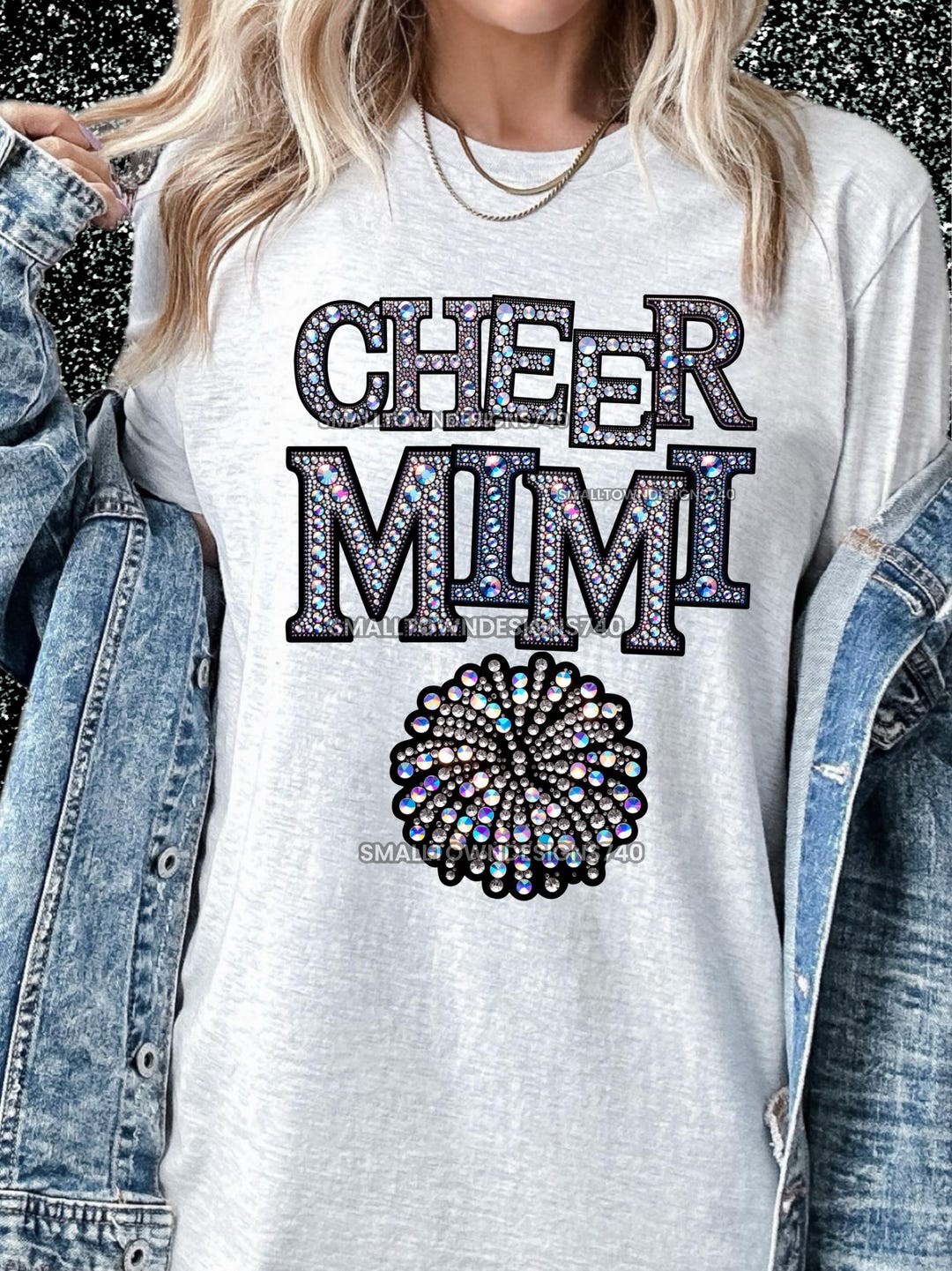 Faux Rhinestone Cheer Mimi - High Resolution PNG Digital Design ...