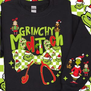 Grinchy Med Tech Stethoscope Bow - High Resolution PNG Digital Design ...