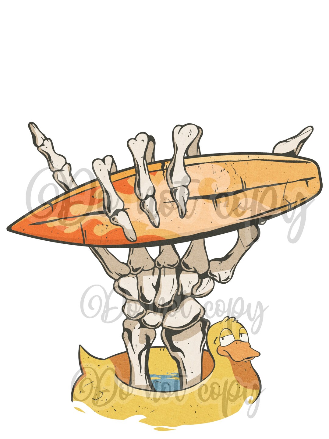 Skeleton Hands Surfboard Rubber Ducky High Resolution PNG Digital ...