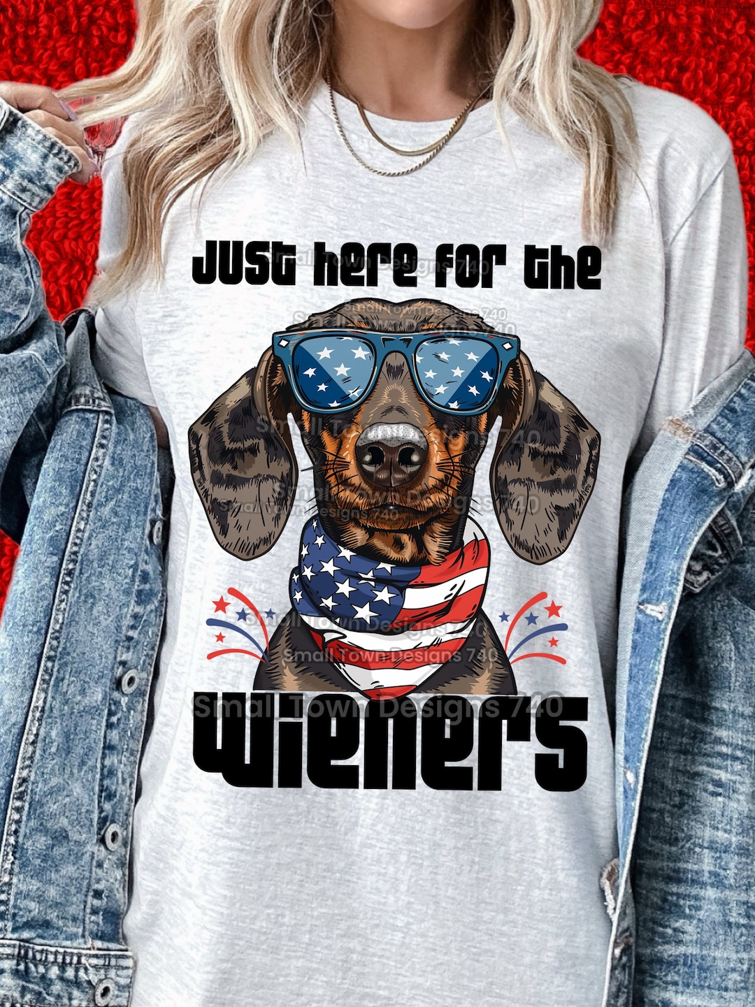 Just Here for the Wieners Patriotic Red White Blue - High Resolution ...