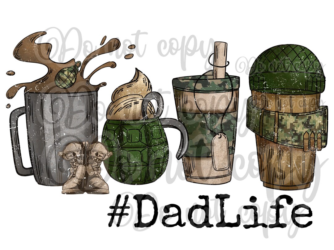 Military Dad Life High Resolution Hand Drawn Digital Art High ...