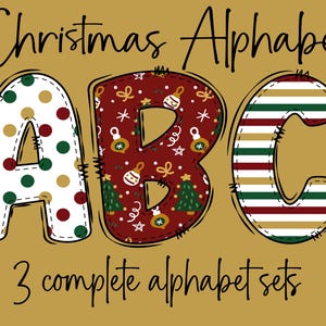 3 Complete Christmas Alphabets - High Resolution PNG Digital File ...
