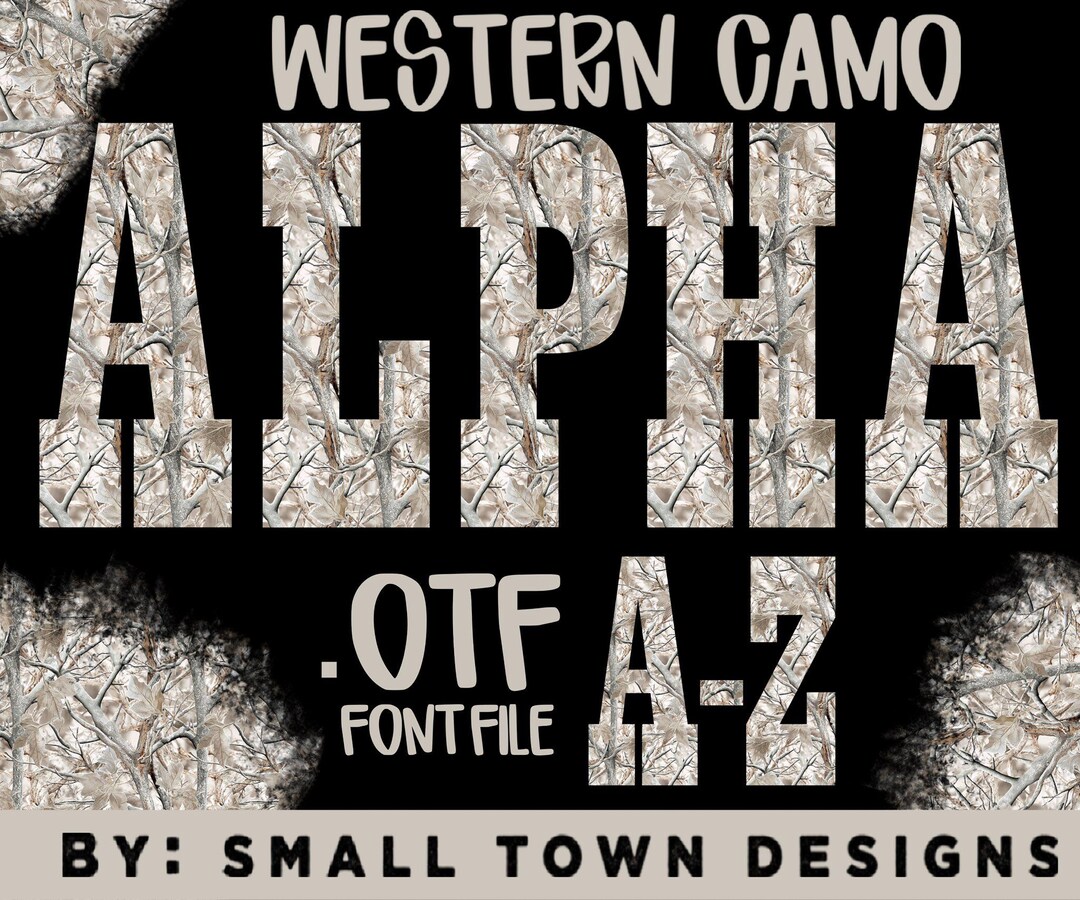 Western CAMO TYPEABLE OTF Font- Type Your Designs - - Etsy