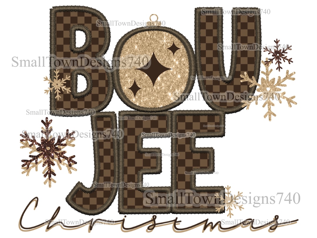 Boujee Christmas Faux Embroidery- High Resolution PNG Digital Design ...