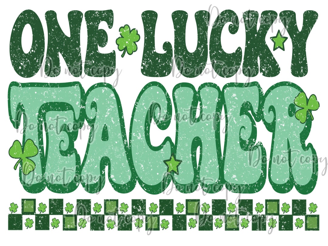 One Lucky Teacher St. Patrick’s Day Shamrock Green Pinch Retro Groovy ...