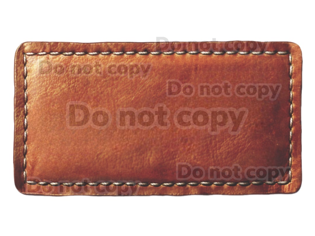 Brown Leather Stitched Patch High Resolution Png Digital File With ...
