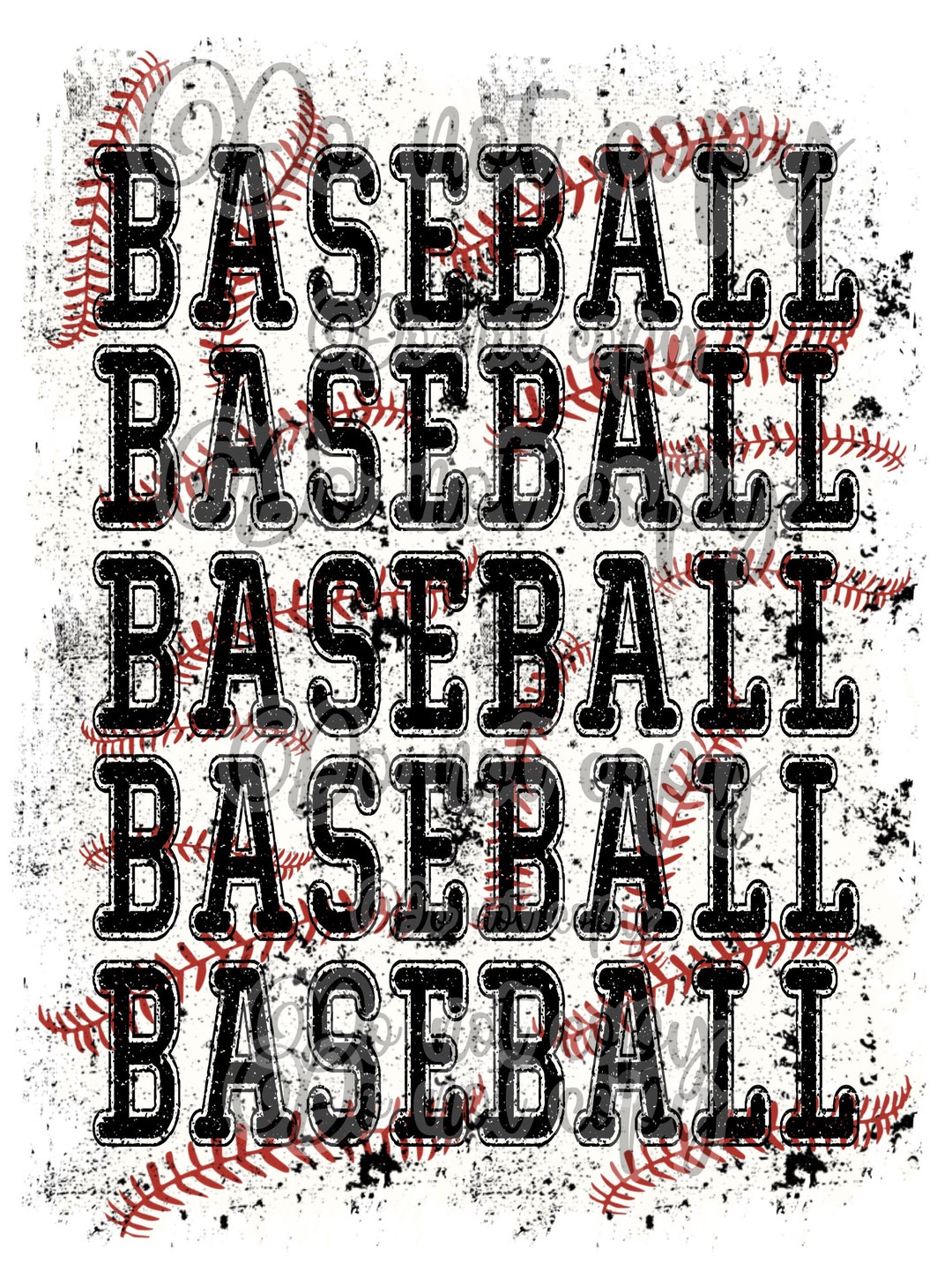 Stacked Baseball Distressed Digital Design Bundle With Matching Accent ...