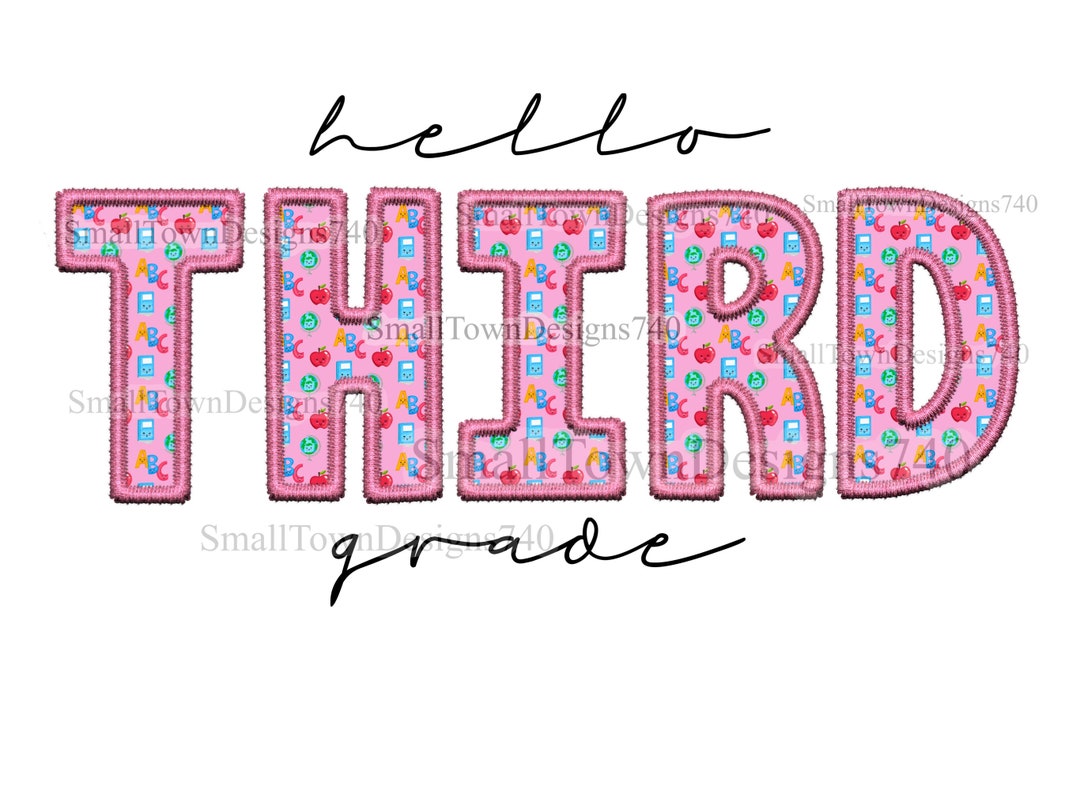 Hello Third Grade High Resolution PNG Digital Design Back to School ...