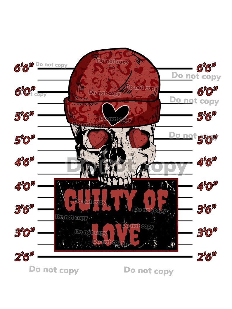 Guilty of Love Skull Mugshot Skeleton High Resolution Png Digital ...