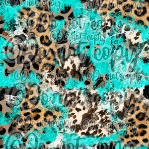 PCA Teal Turquoise Cheetah Grunge Circle High Resolution PNG Digital ...