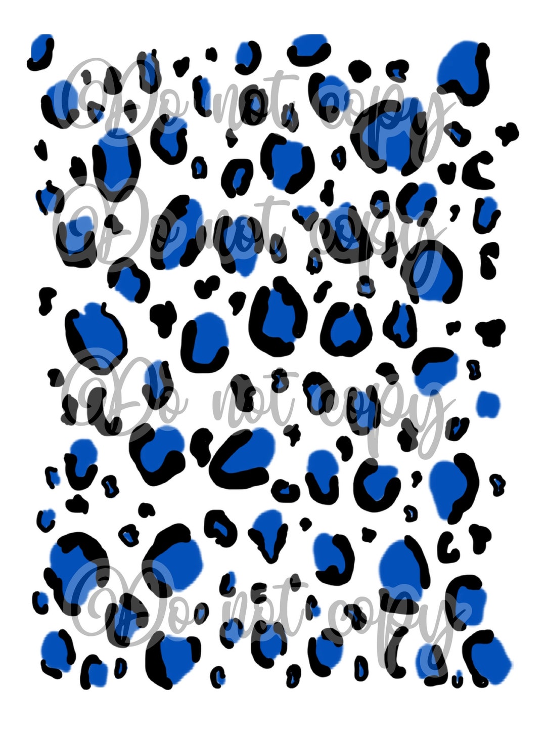 Blue Black Cheetah Hand Drawn Digital Paper Accent Patch High ...