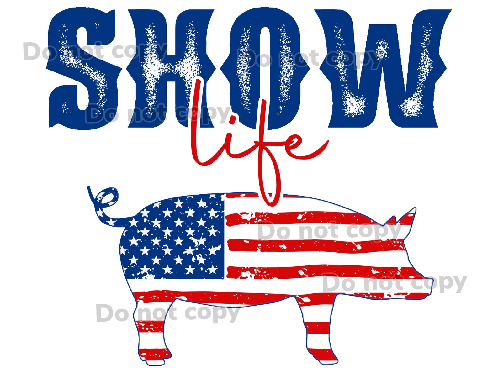 Hog Pig Show Life American Flag High Resolution PNG File With ...