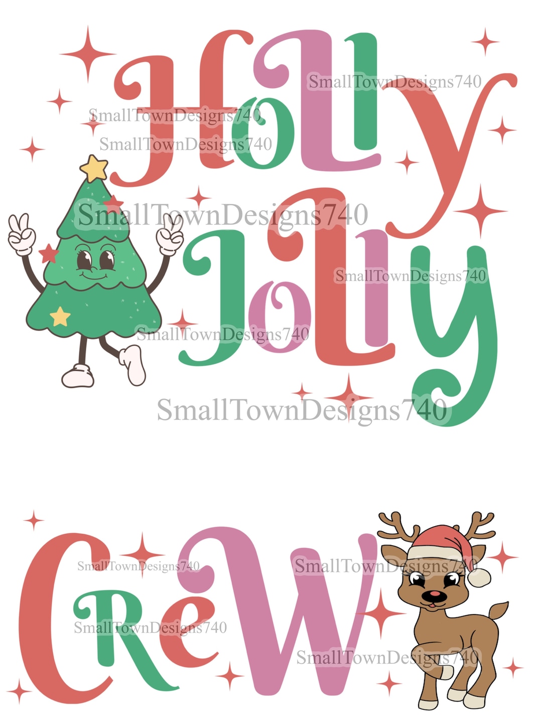 Retro Christmas Holly Jolly (blank) Crew - You Fill in the Blank Space ...