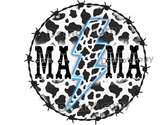 Mama Digital File Bundle. Cow Print Barbed Wire Circle - Etsy