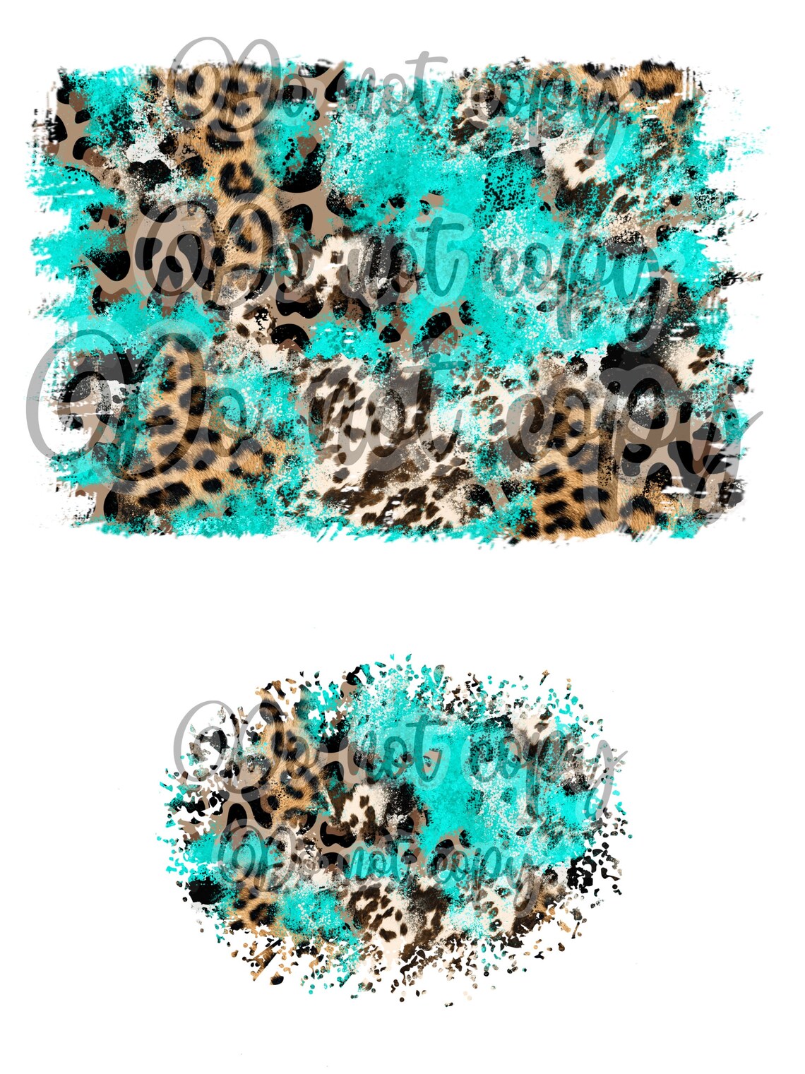 PCA Teal Turquoise Cheetah Grunge Circle High Resolution PNG Digital ...