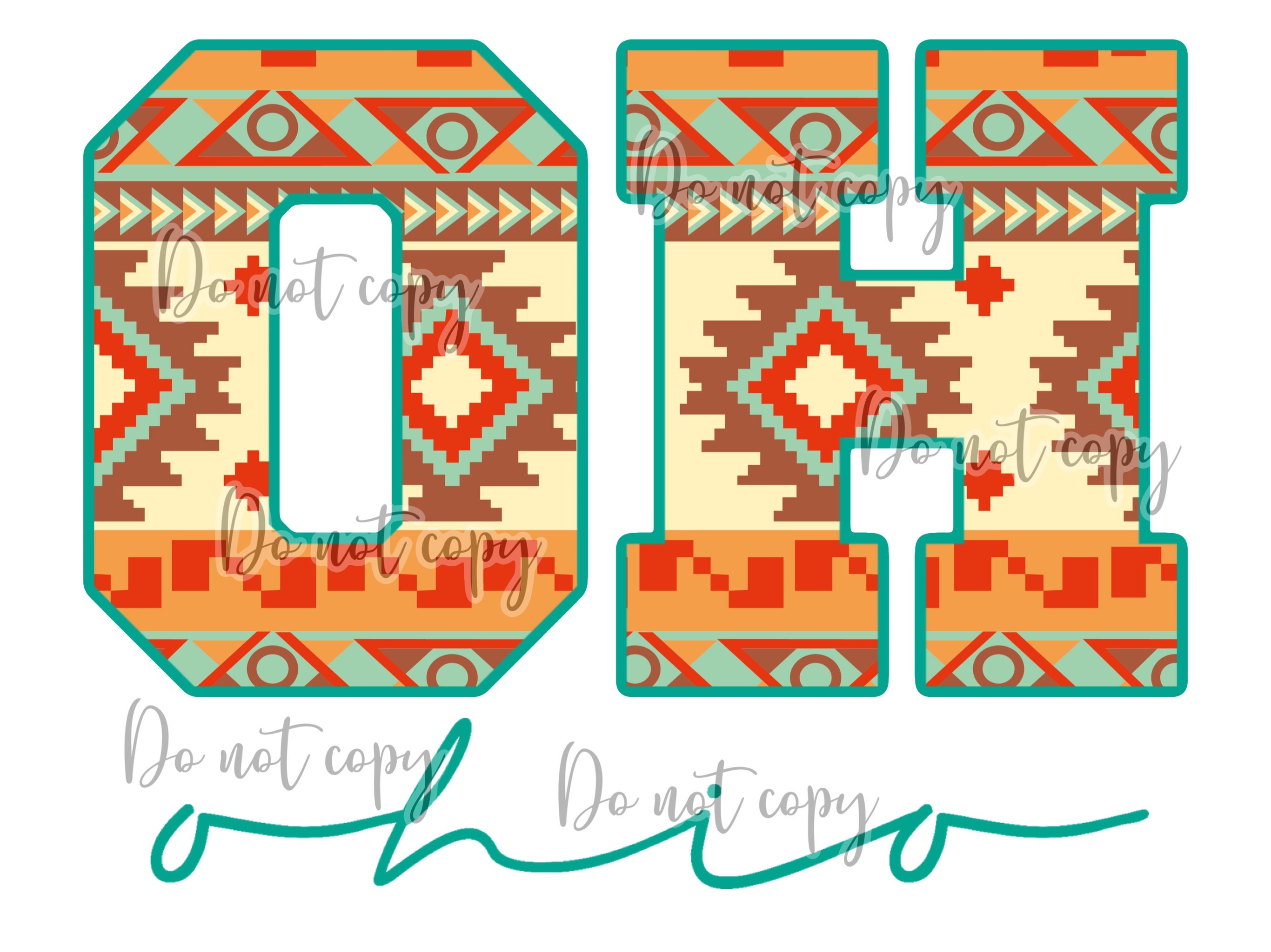 Letras mayúsculas cursivas de Ohio verde azulado azteca país - Etsy España