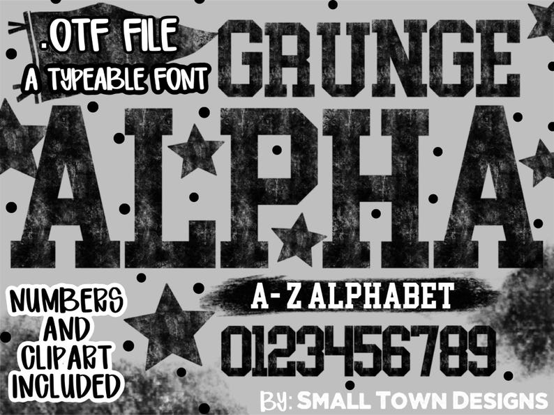 Acid Wash Grunge Distressed Black TYPEABLE OTF Font- Type Your Designs ...