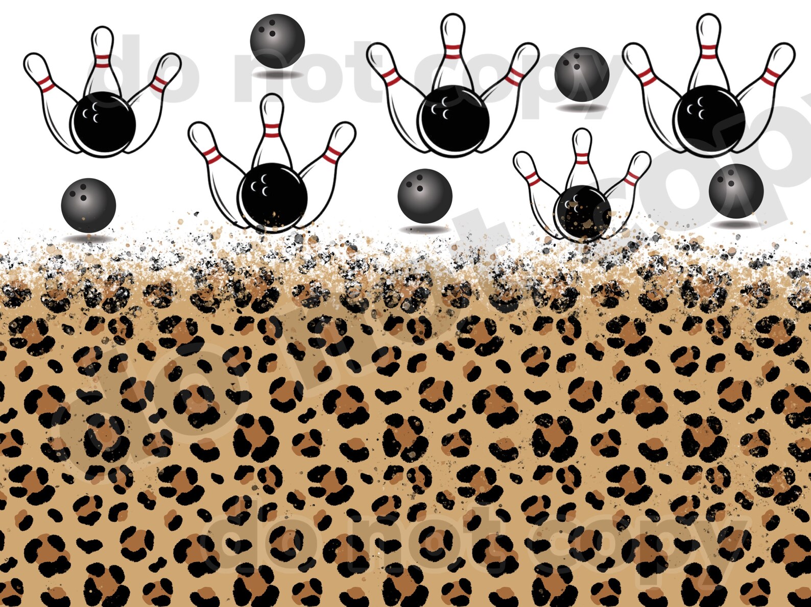 Bowling Mom Split Cheetah Digital File Bundle With Matching Digital ...