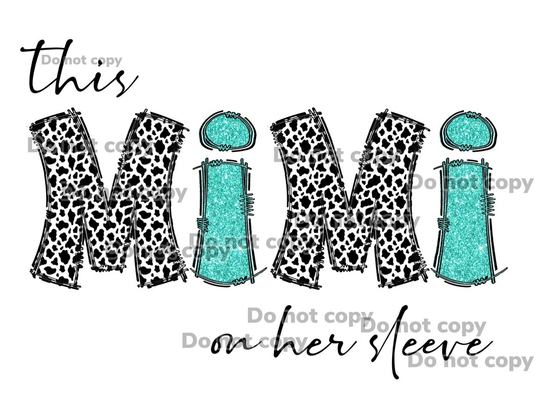 This Mimi Where is Her Heart on Her Sleeve Teal Cow Glitter High ...