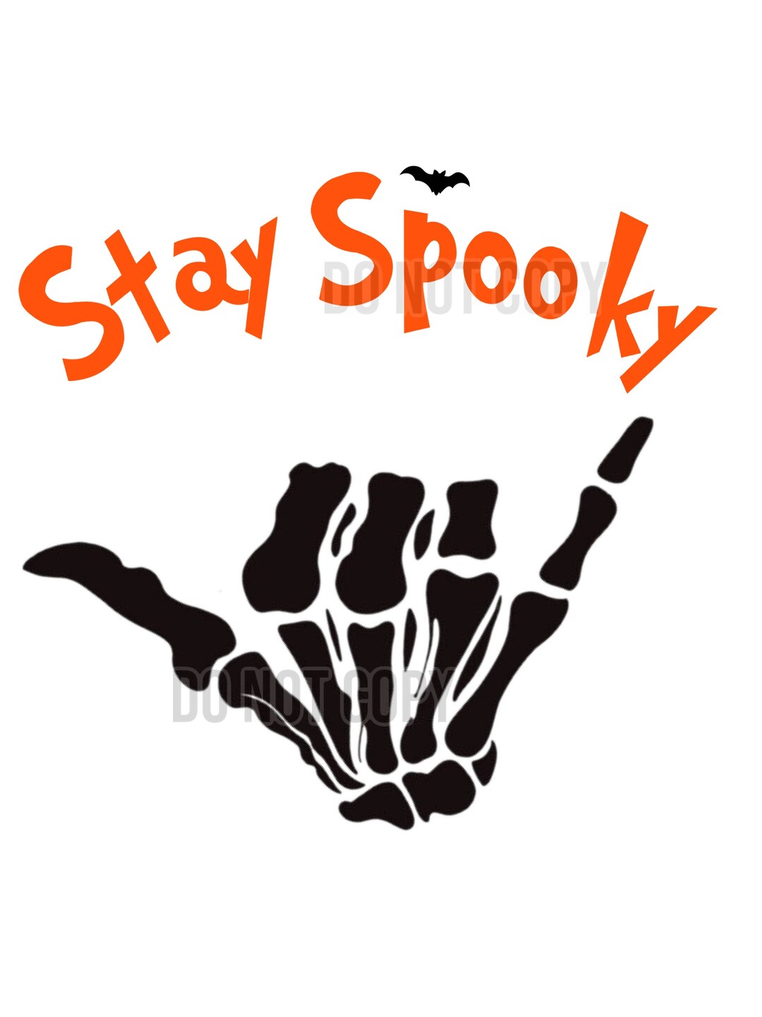 Stay Spooky Skeleton Hand With Bat High Resolution PNG File With ...