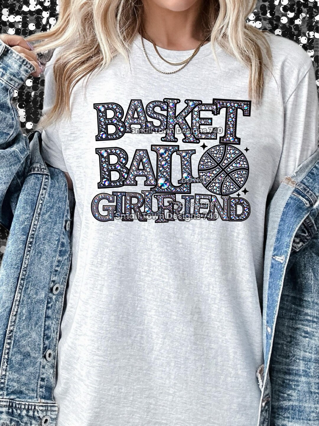Faux Rhinestone Basketball Girlfriend - High Resolution PNG Digital ...