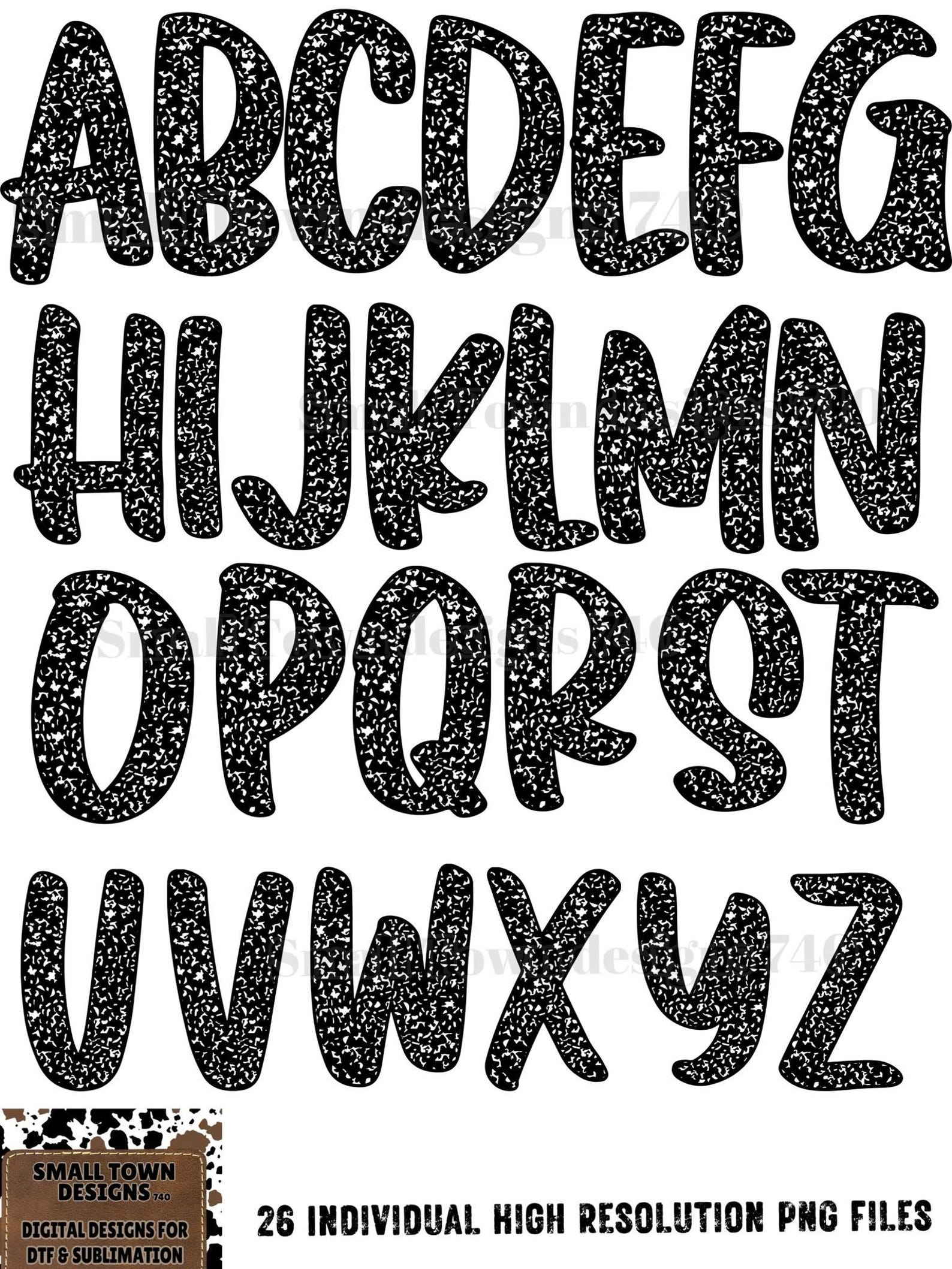 School Themed Complete Alphabet Bundle With Clipart - High Resolution ...