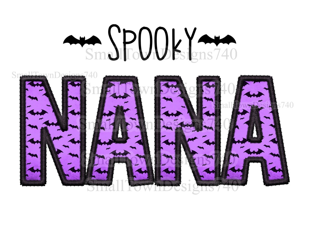 Spooky Nana High Resolution PNG Digital Design Sublimation DTF Bats ...