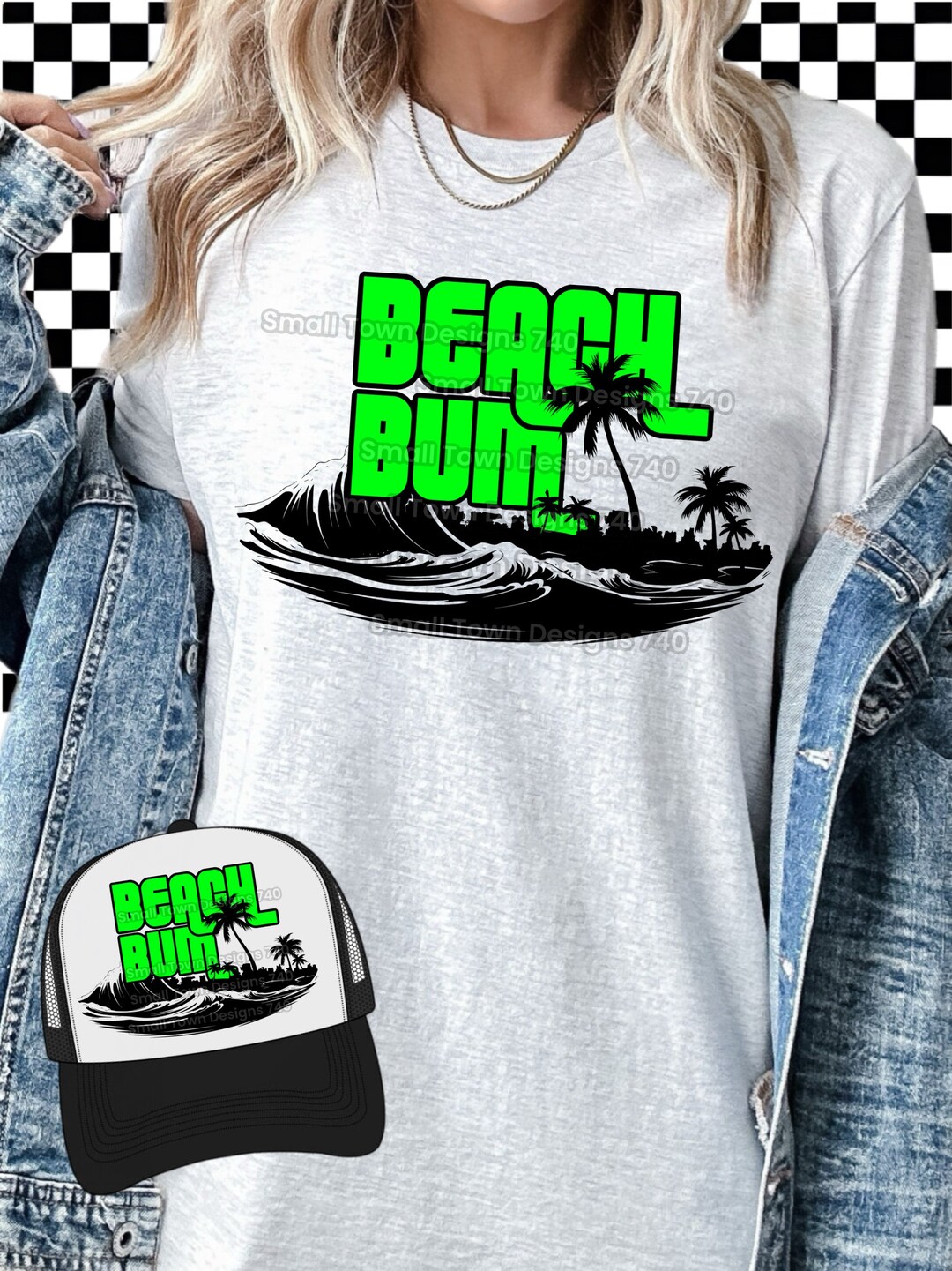 Beach Bum - Neon Green - High Resolution PNG Digital - for Sublimation ...