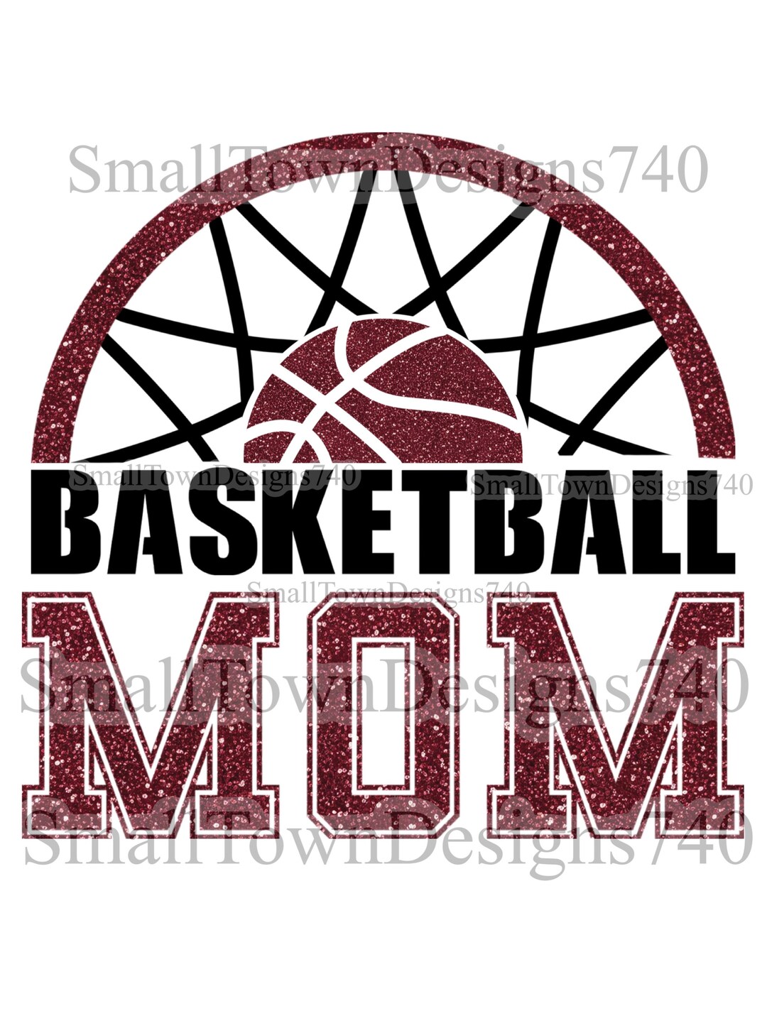 Basketball Mom High Resolution PNG Digital Design Maroon Burgundy ...