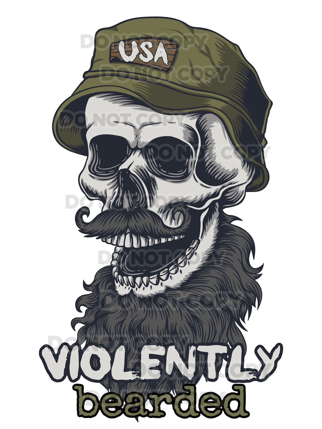 Violently Bearded Skeleton Skull Man USA Mustache Hat High Resolution ...