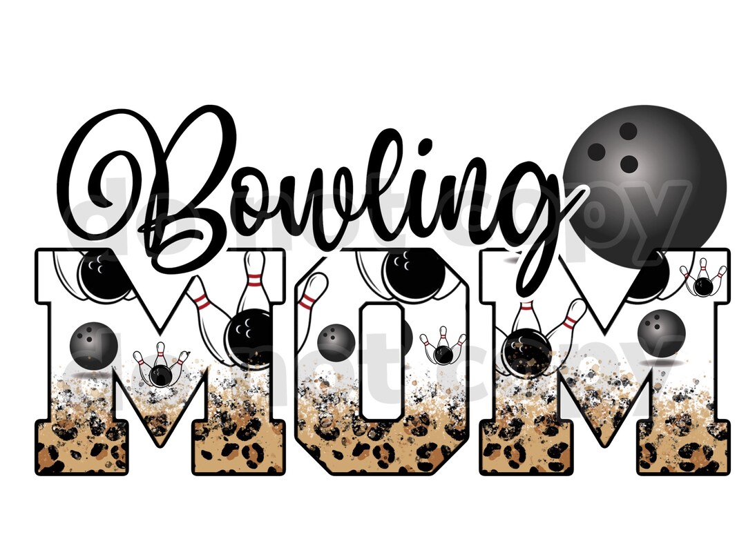 Bowling Mom Split Cheetah Digital File Bundle With Matching Digital ...