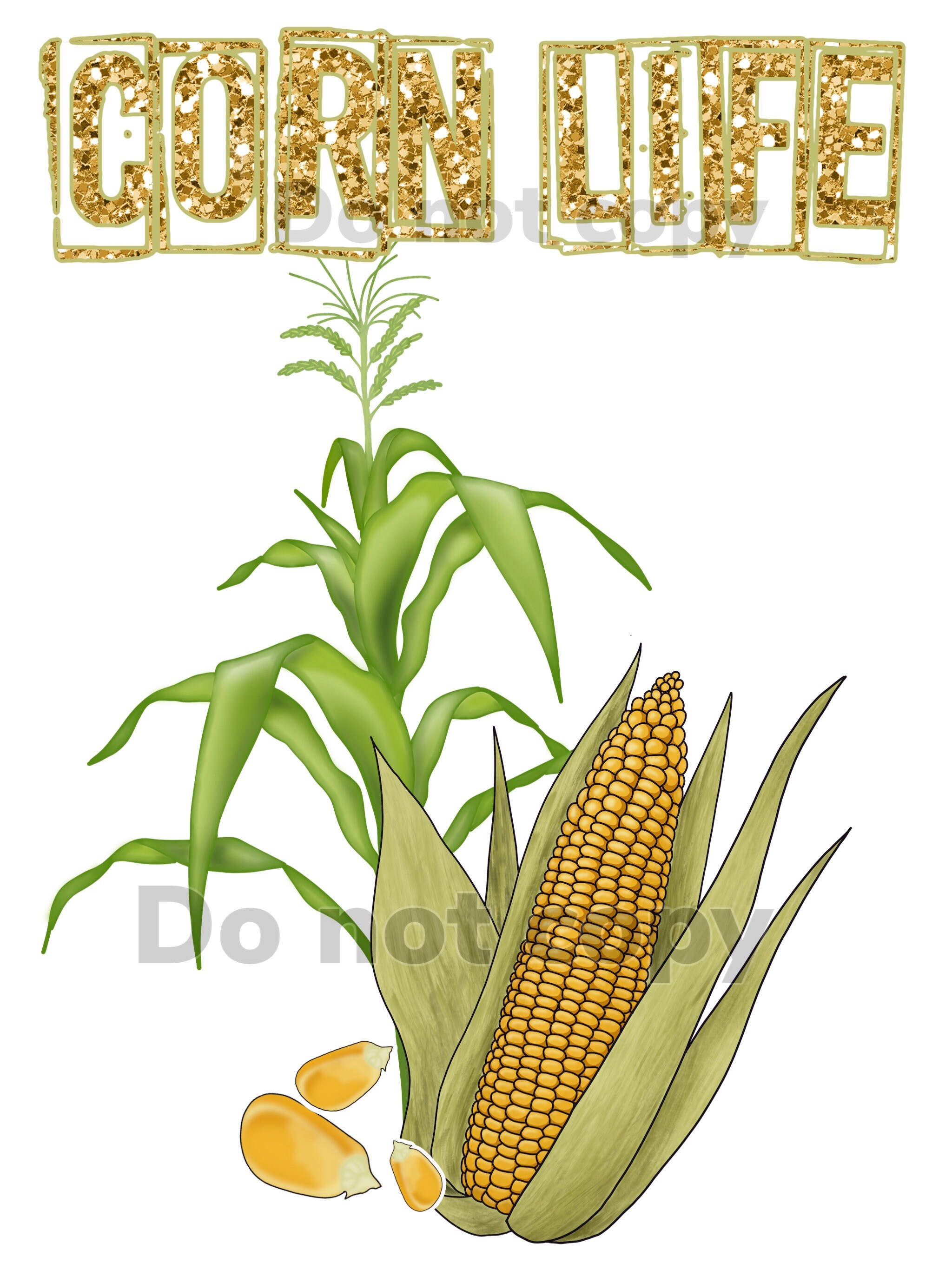 Corn Life Glitter High Resolution PNG File With Transparent - Etsy