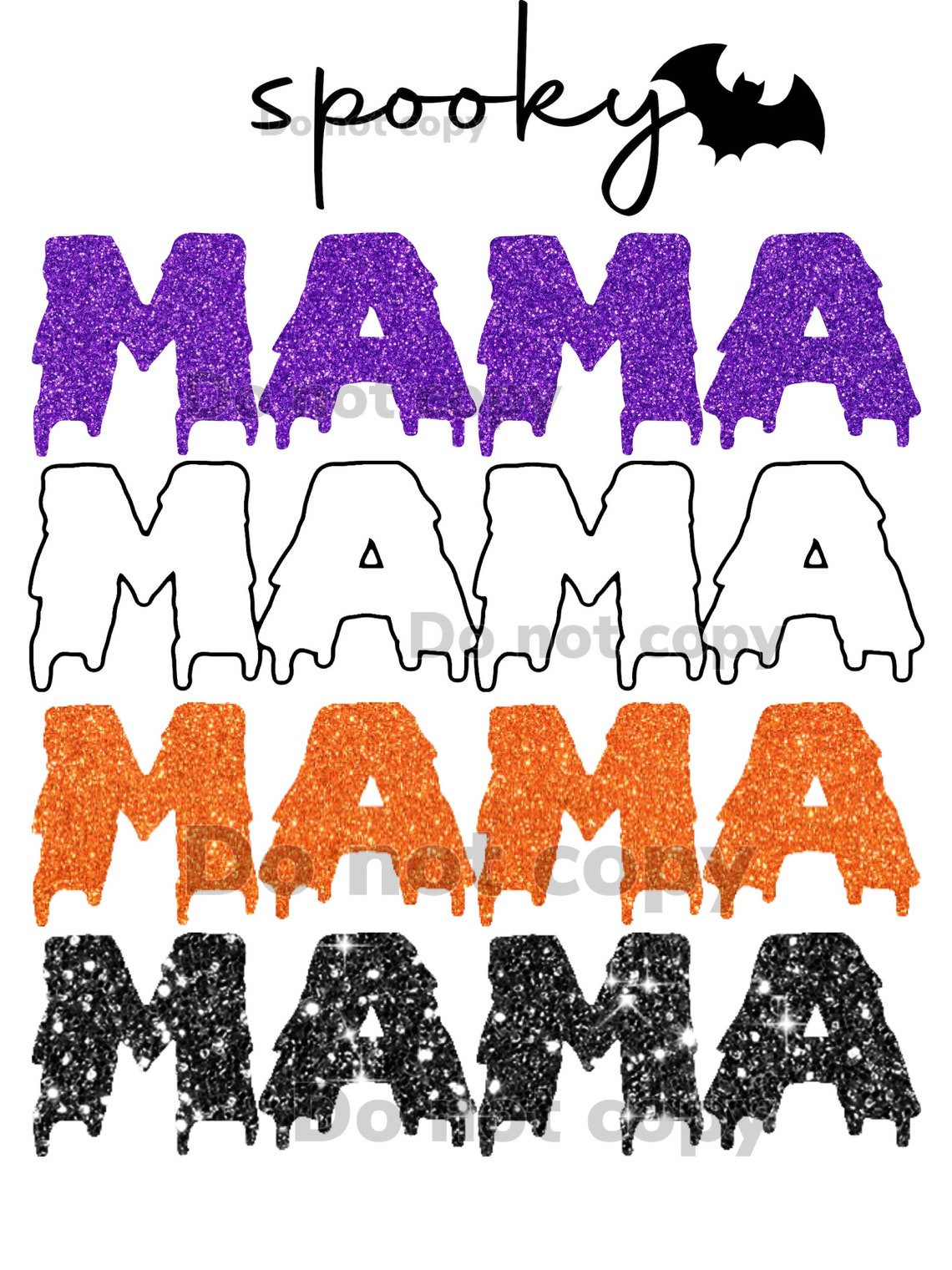 Spooky Mama Stacked High Resolution Bundle. 3 PNG Files With ...