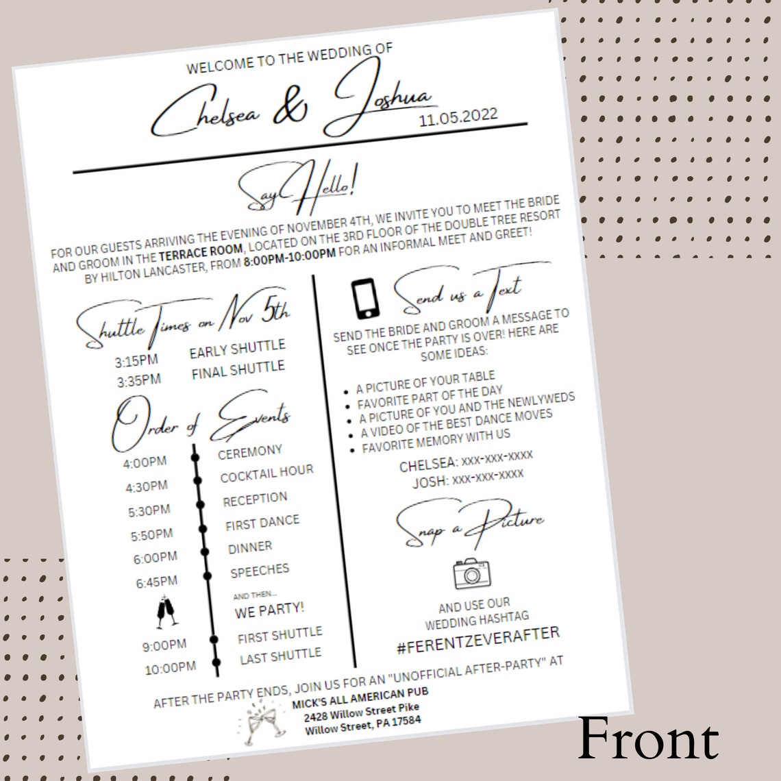 Welcome Letter for Wedding Hotel Welcome Bag - Edit on Canva, Editable ...
