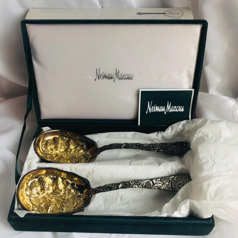 Vintage Godinger Neiman Marcus Strawberry Serving Spoons in Their ...
