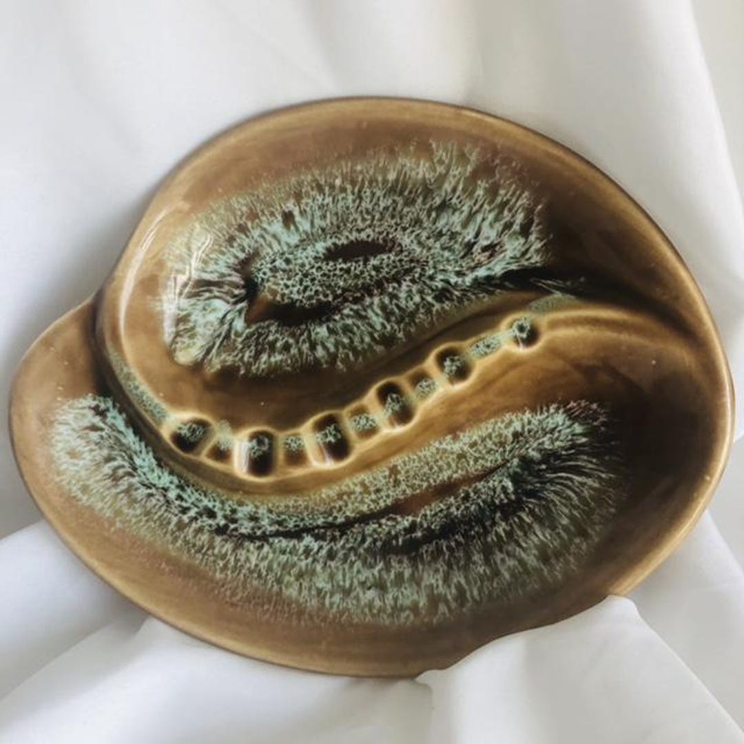 Large Vintage Mid Century Modern Retro Atomic Ashtray Art Pottery, Blue ...