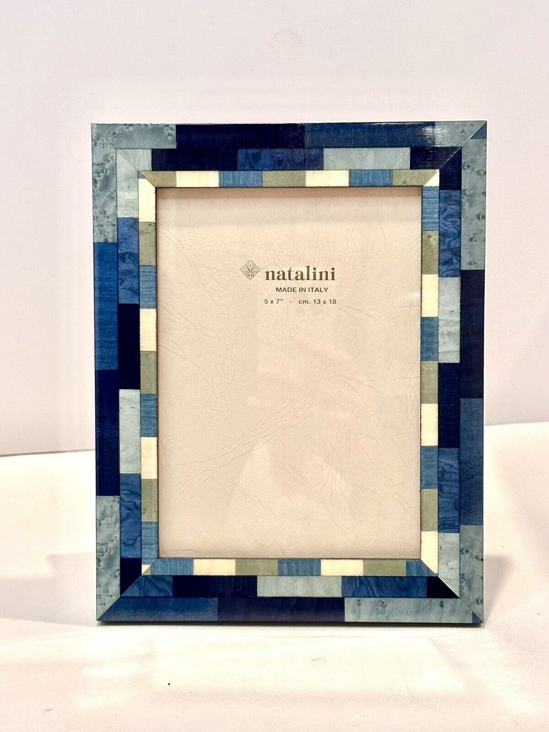NEW Natalini Shades of Blue and White Picture Photo Frame 5 X 7 Italian ...