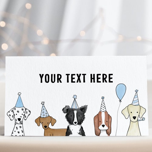 Editable Boy Puppy Party Bundle Dog Theme Birthday Decor Blue - Etsy