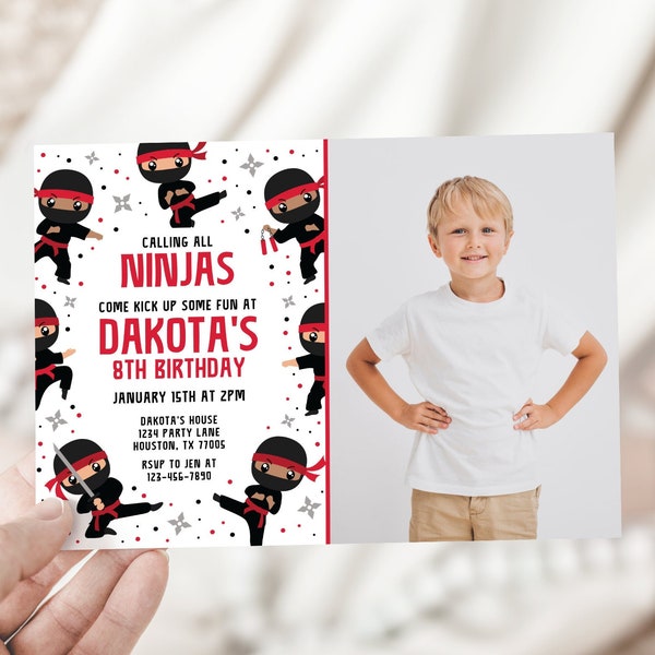 Ninja Invitation - Etsy