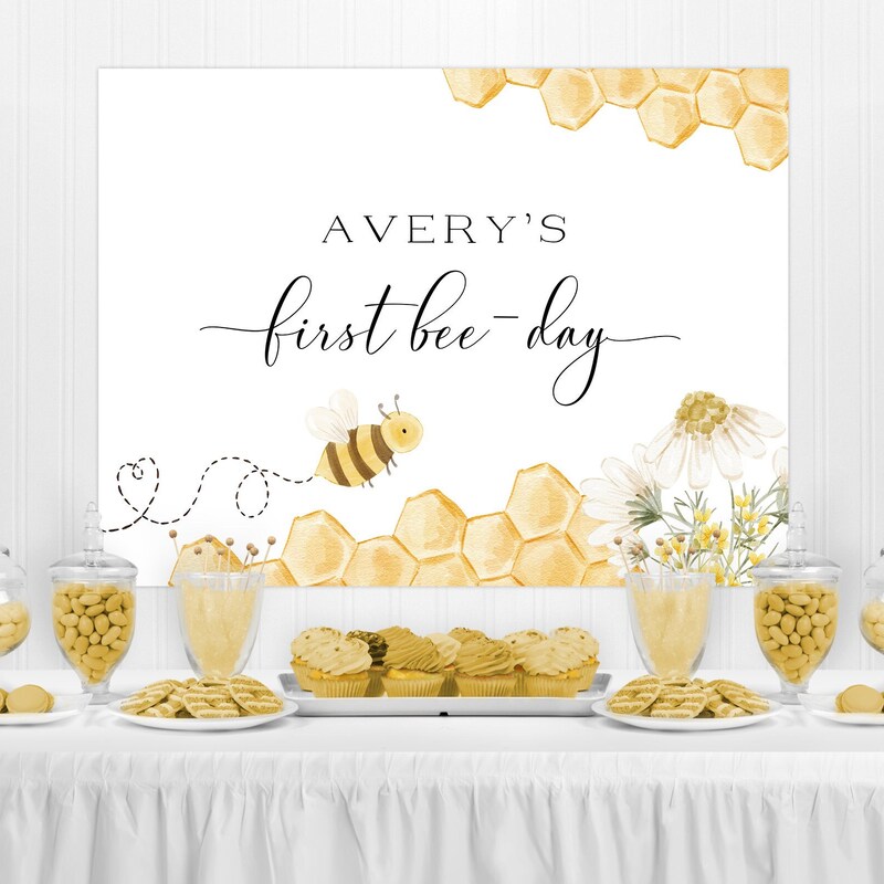 First Bee Day Banner - Etsy