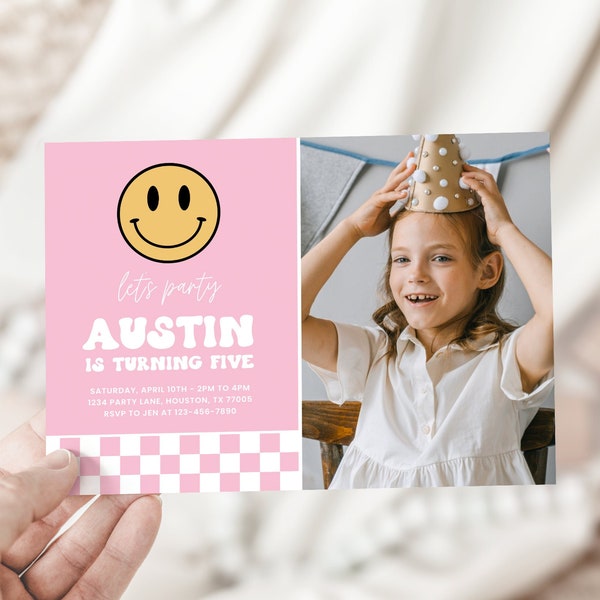 Smiley Face Checkered Birthday - Etsy