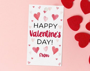 Hearts Valentine's Day Tag, Editable Hearts Tags Valentine's Day ...
