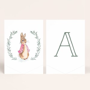 Editable Flopsy Bunny Happy Birthday Banner Pink Peter Rabbit One High ...