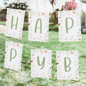 Bug Girl Happy Birthday Banner, Insect Party Banner, Nature Party ...